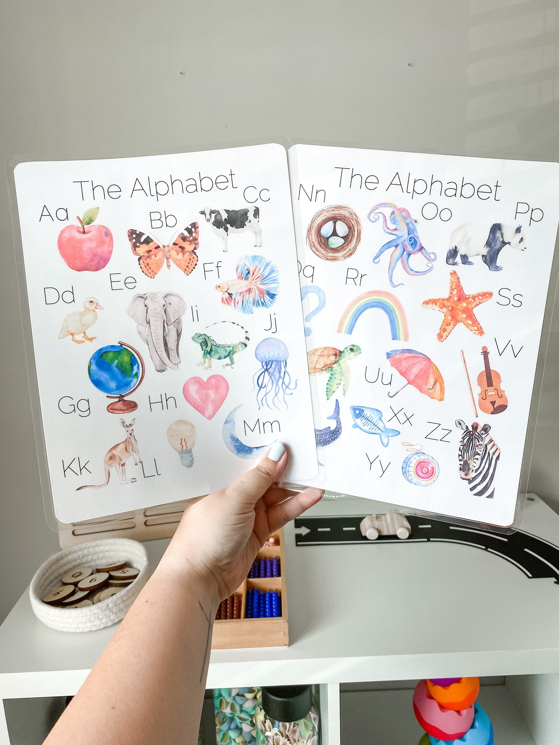 Watercolor Alphabet Posters - Montessori Inspired - Etsy