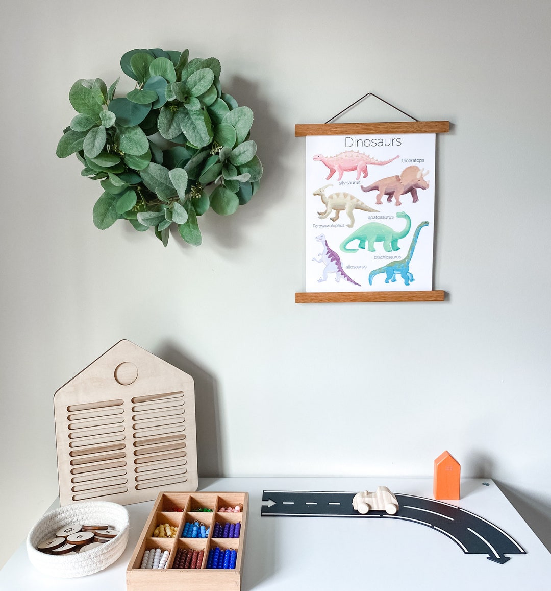 Watercolor Dinosaur Poster - Montessori Inspired - Etsy