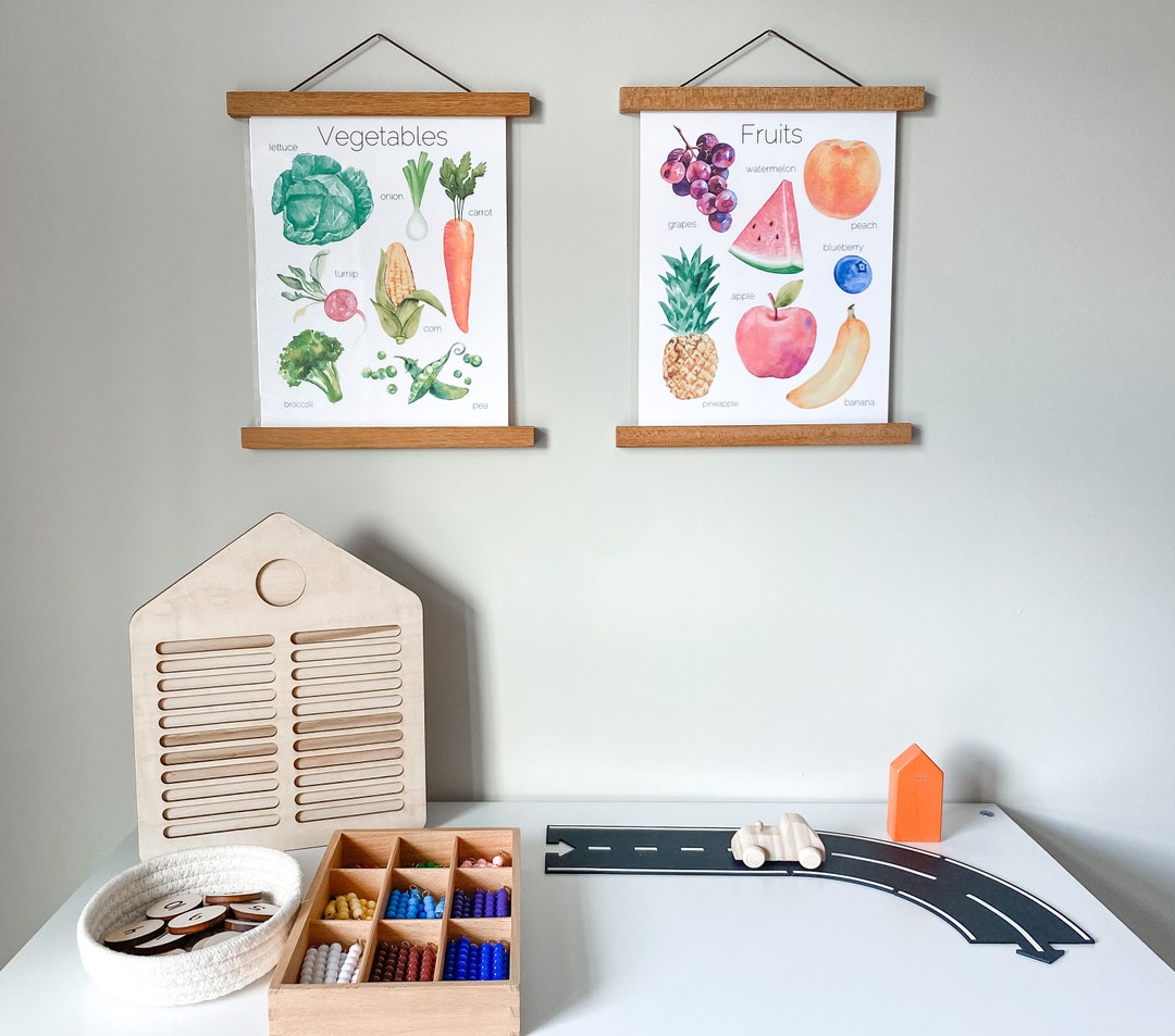 Watercolor Fruits & Vegetables Posters - Montessori Inspired - Etsy