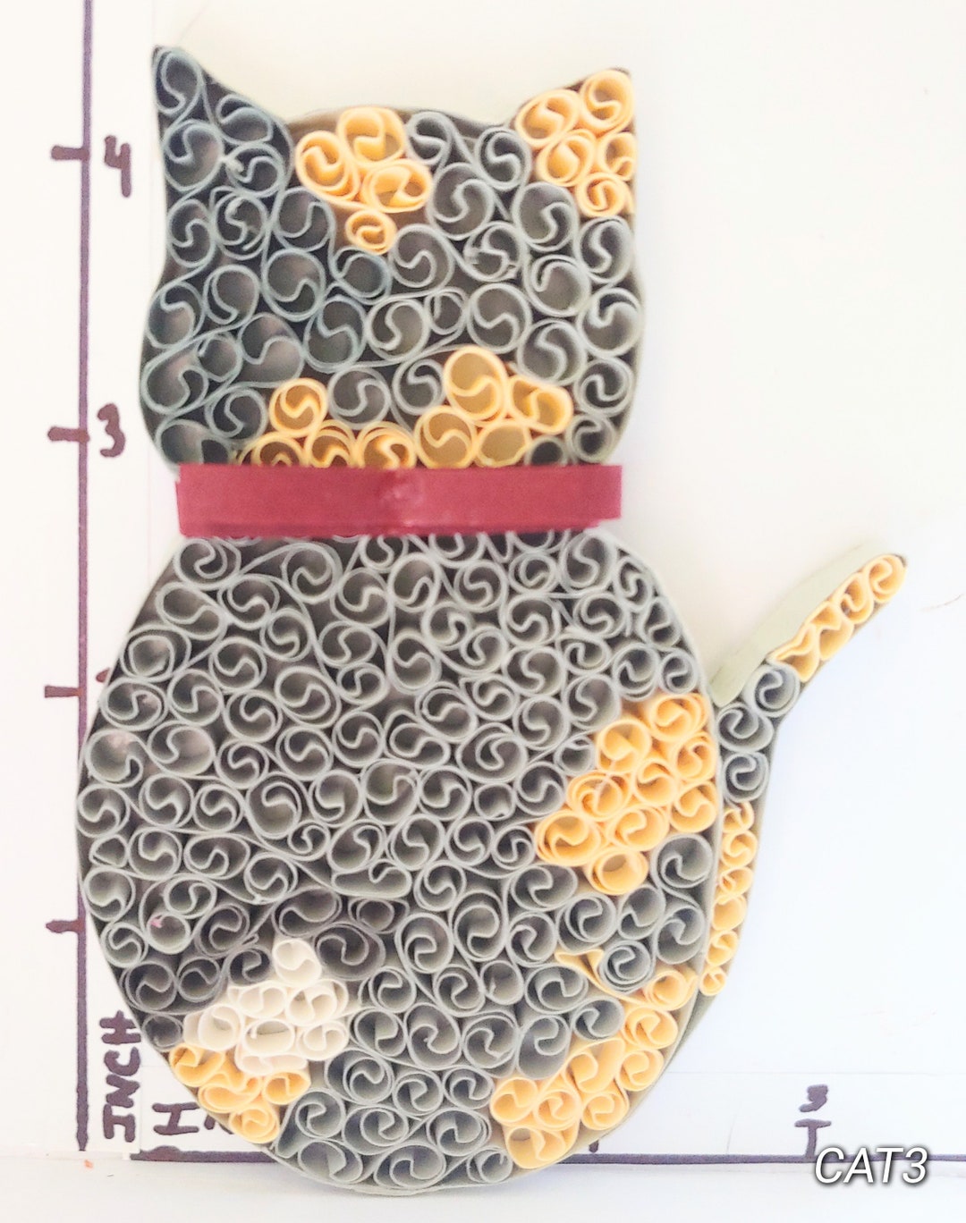 Quilling, Wall Art, Paper Art, Oragami, Gray Calico Cat, Kittie - Etsy