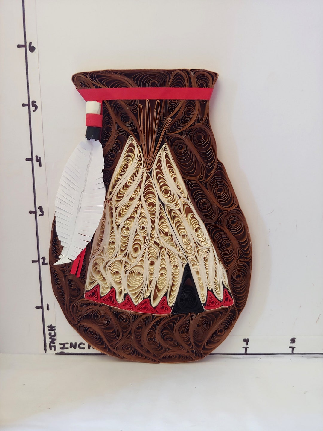 Quilling, Paper Art, Native American, Pottery With Teepee - Etsy