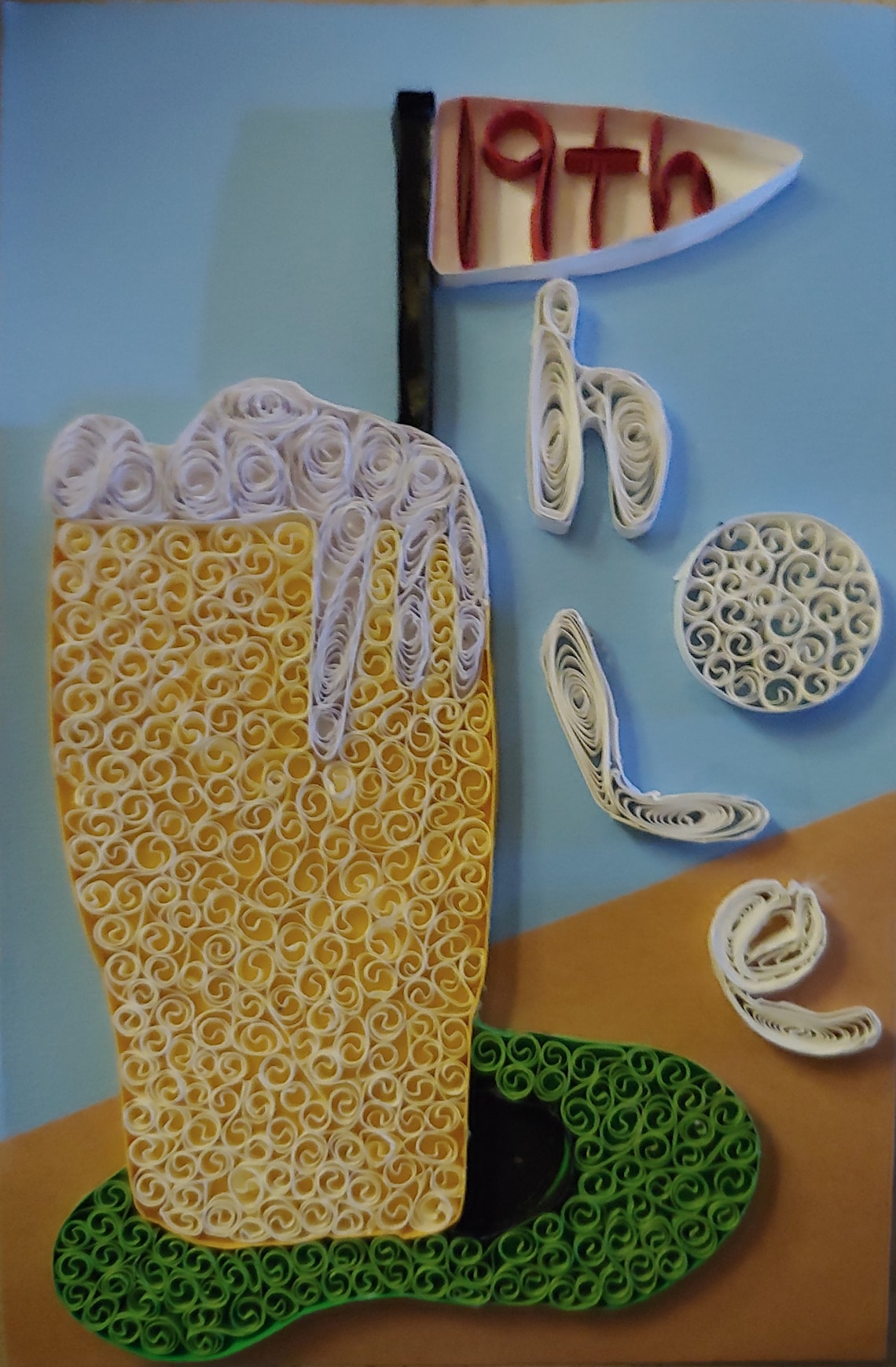 Quilled Golf 19th Hole, Funny Meme. Made of Paper, Looks Great in a ...