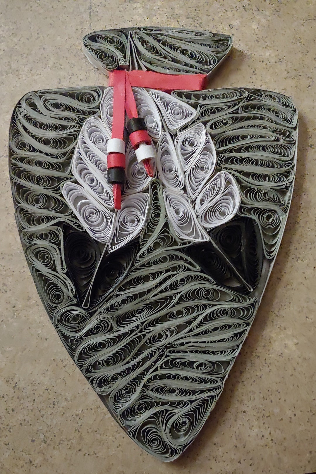Quilling, Paper Art, Native American, Arrowhead With Feathers - Etsy