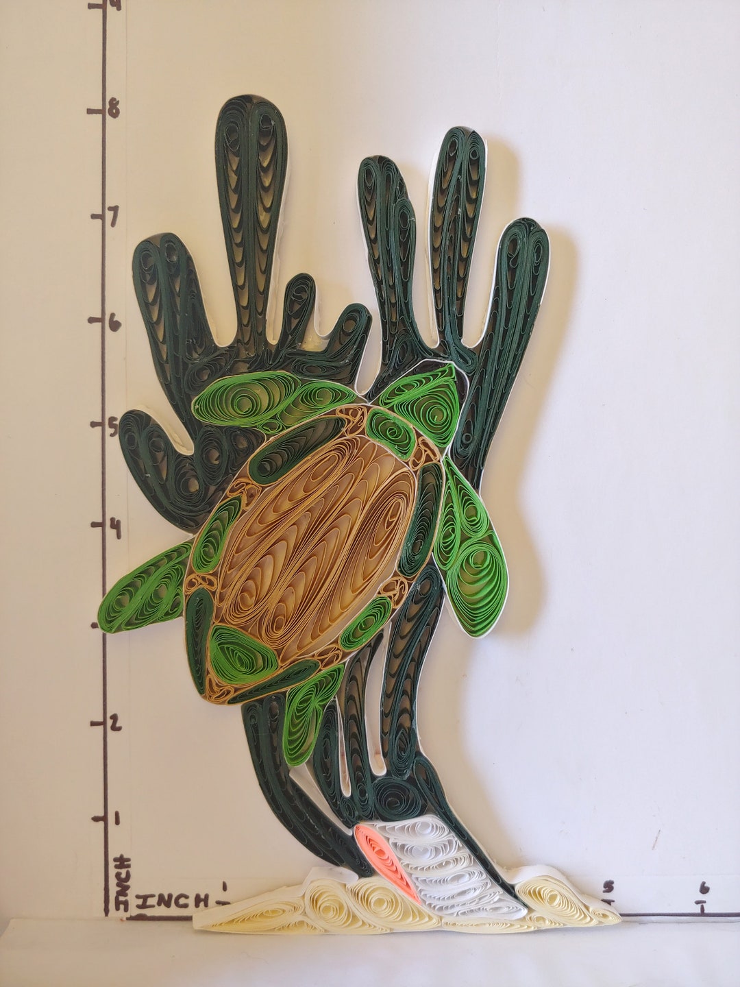 Quilling, Beach, Shells, Wall Art, Paper Art, Oragami, Sea Turtle With ...
