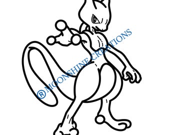 Mewtwo SVG & PNG Pokemon SVG Cricut Cut File - Etsy