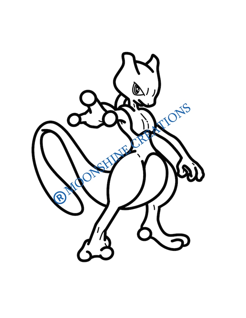 Mewtwo SVG Cut File - Etsy
