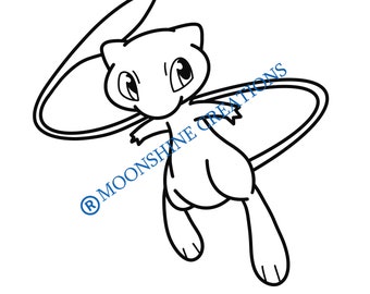 Mew Svg, Pokemon Mew Svg, Mew Clipart, Png Cut File, Cricut Silhouette ...