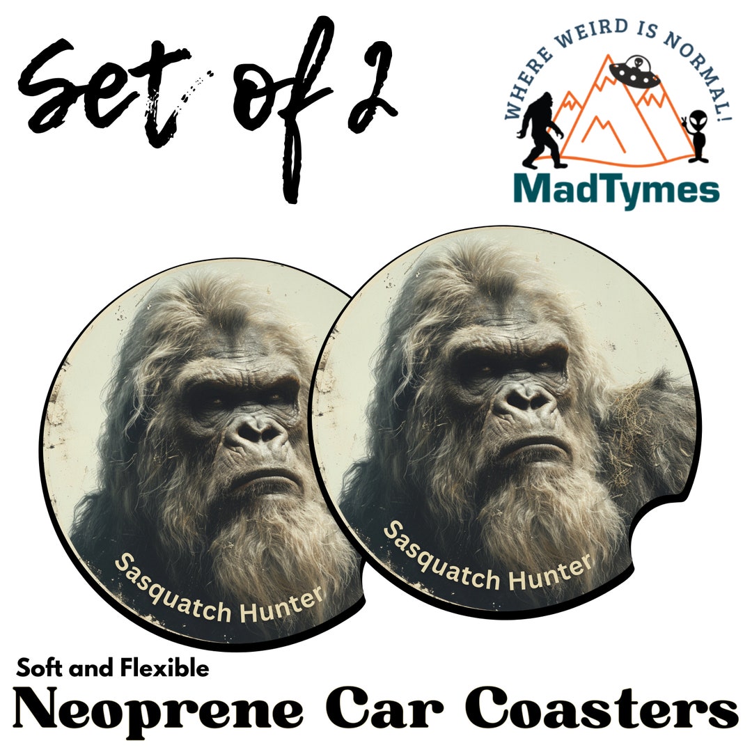 Retro Big Foot Sasquatch Car Coasters Set of 2 Sasquatch Hunter ...