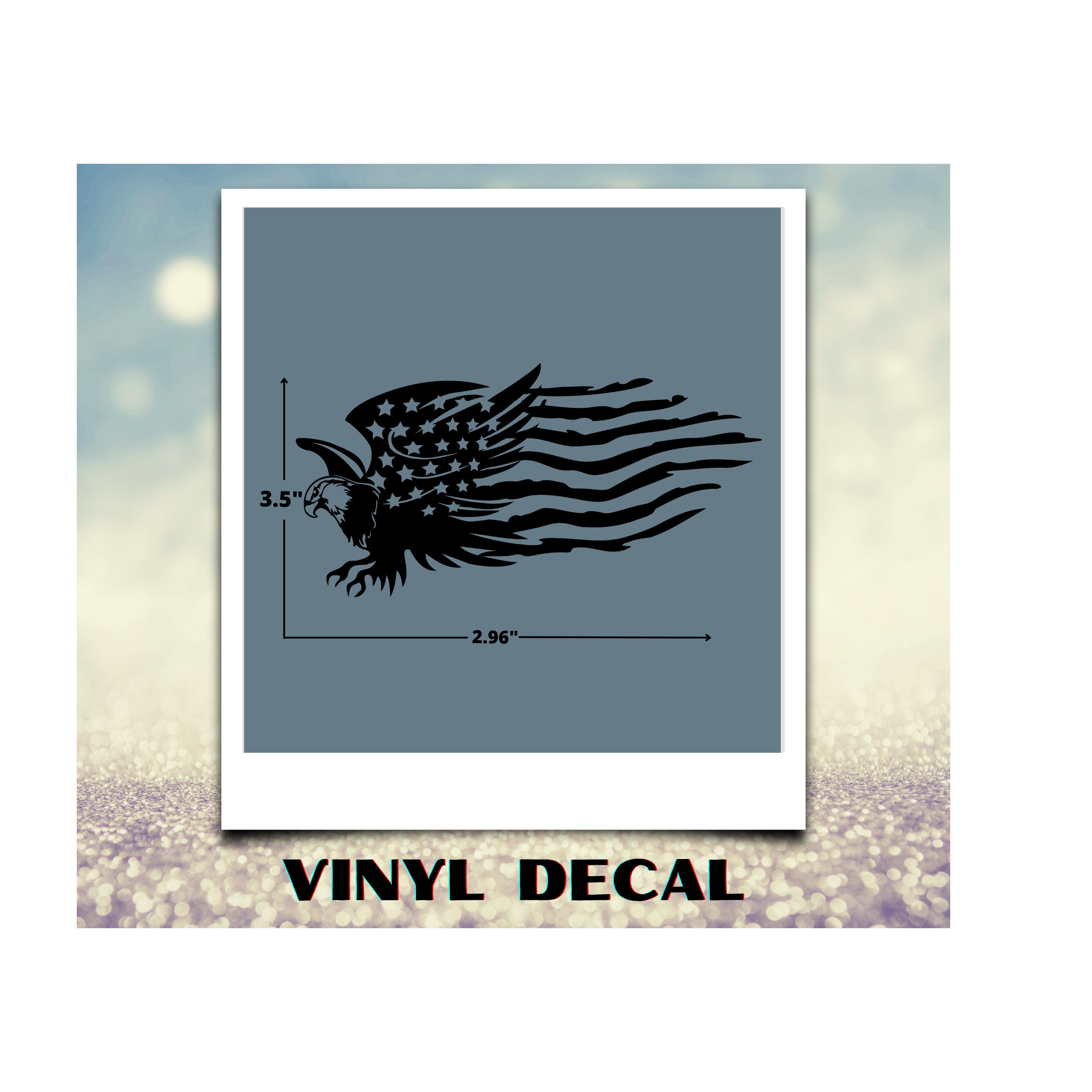 Eagle and American Flag Vinyl Decal Matte Black American - Etsy