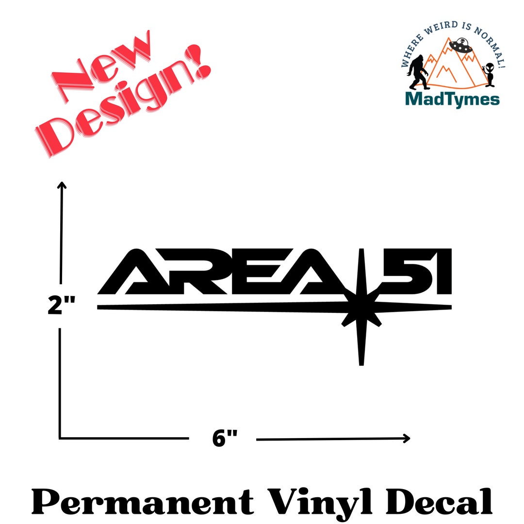 Area 51 Alien Permanent Vinyl Decal Alien Sticker UFO UFAP ...