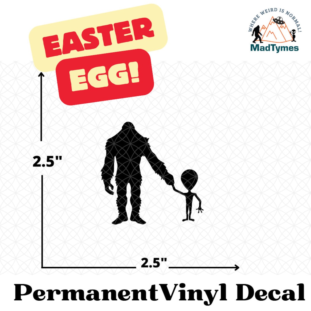 Bigfoot and Alien Friends Easter Egg Decal, Sasquatch and Alien Decal ...