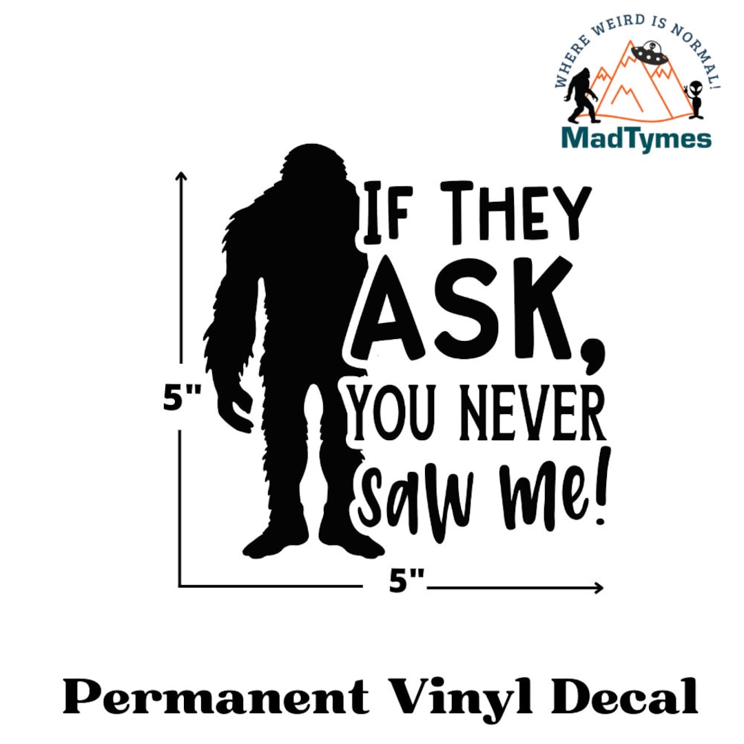 Bigfoot Decal Sasquatch Decal Funny Bigfoot Vinyl Sticker Sasquatch ...