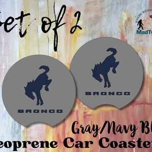 Bronco CAR Cup Holder Coaster, Car Coasters Set of 2 Ford Bronco 2021 ...