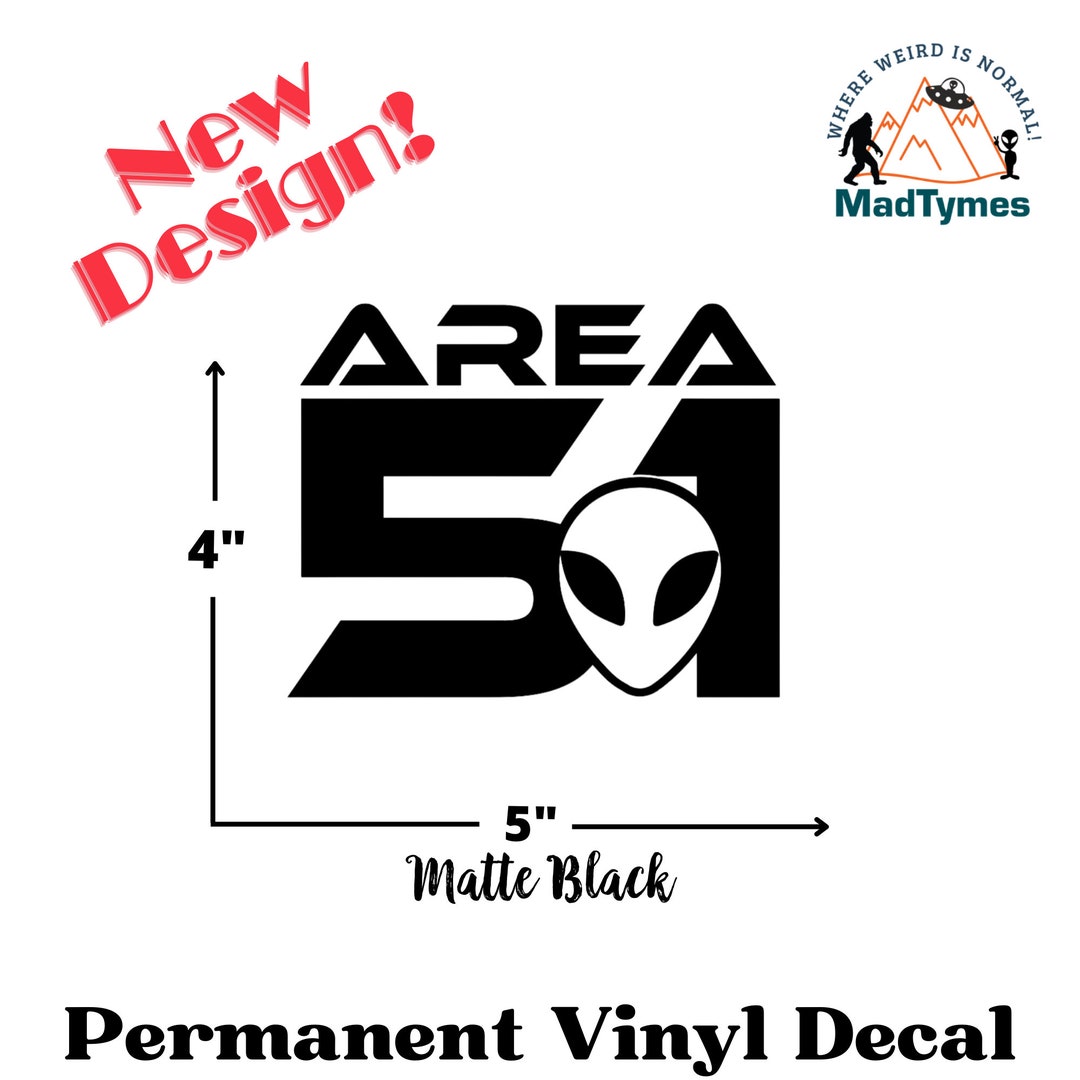 Area 51 Vinyl Decal—alien 51 Car Window Sticker | Custom Color UFO ...