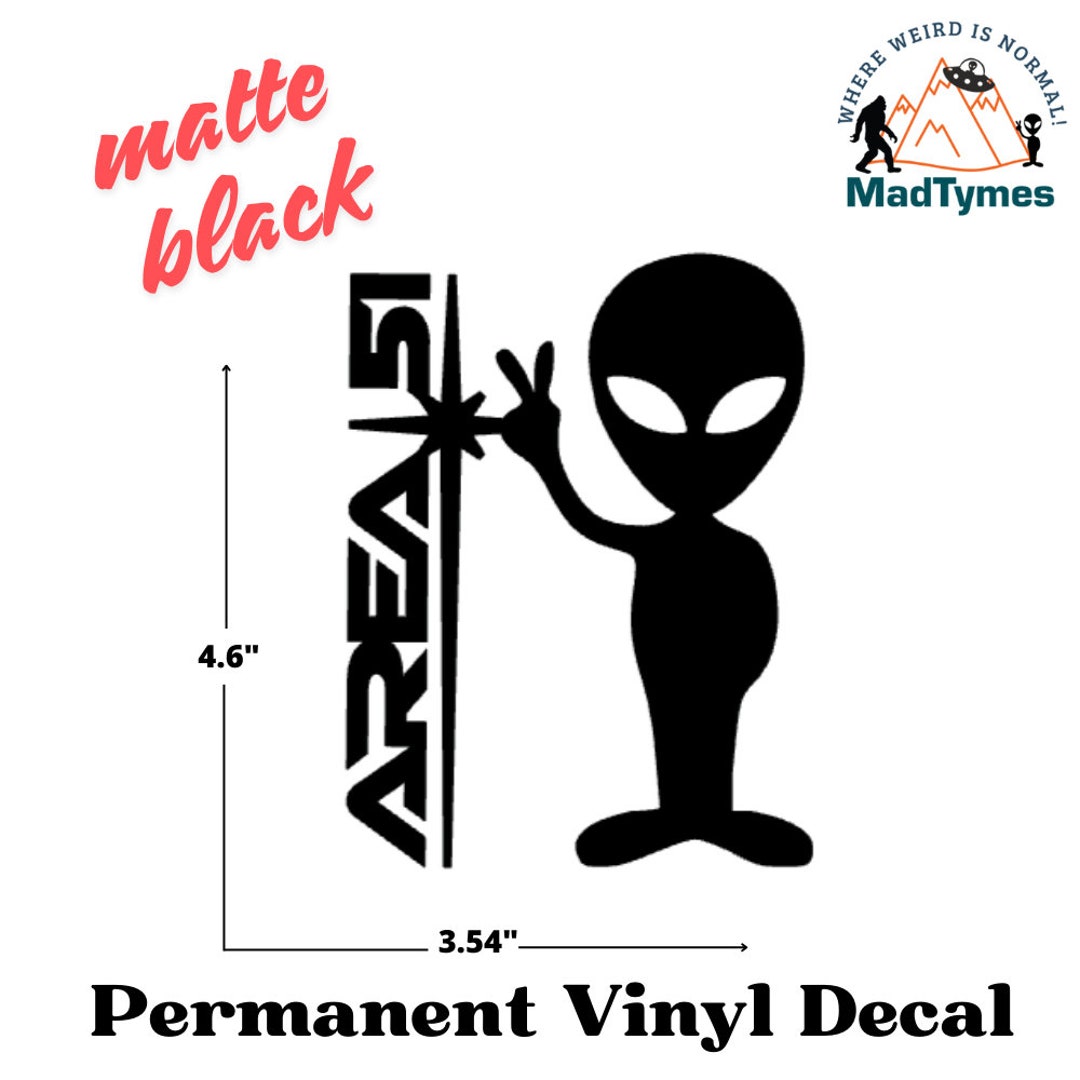 Peace Sign Alien Vinyl Decal—area 51 Peace Out Car Window Sticker ...