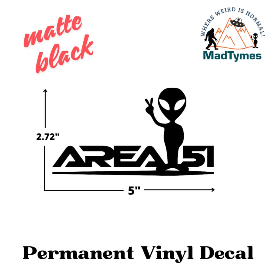 Area 51 Peace Out Alien Vinyl Decal—ufo Peace Sign Car Window Sticker ...