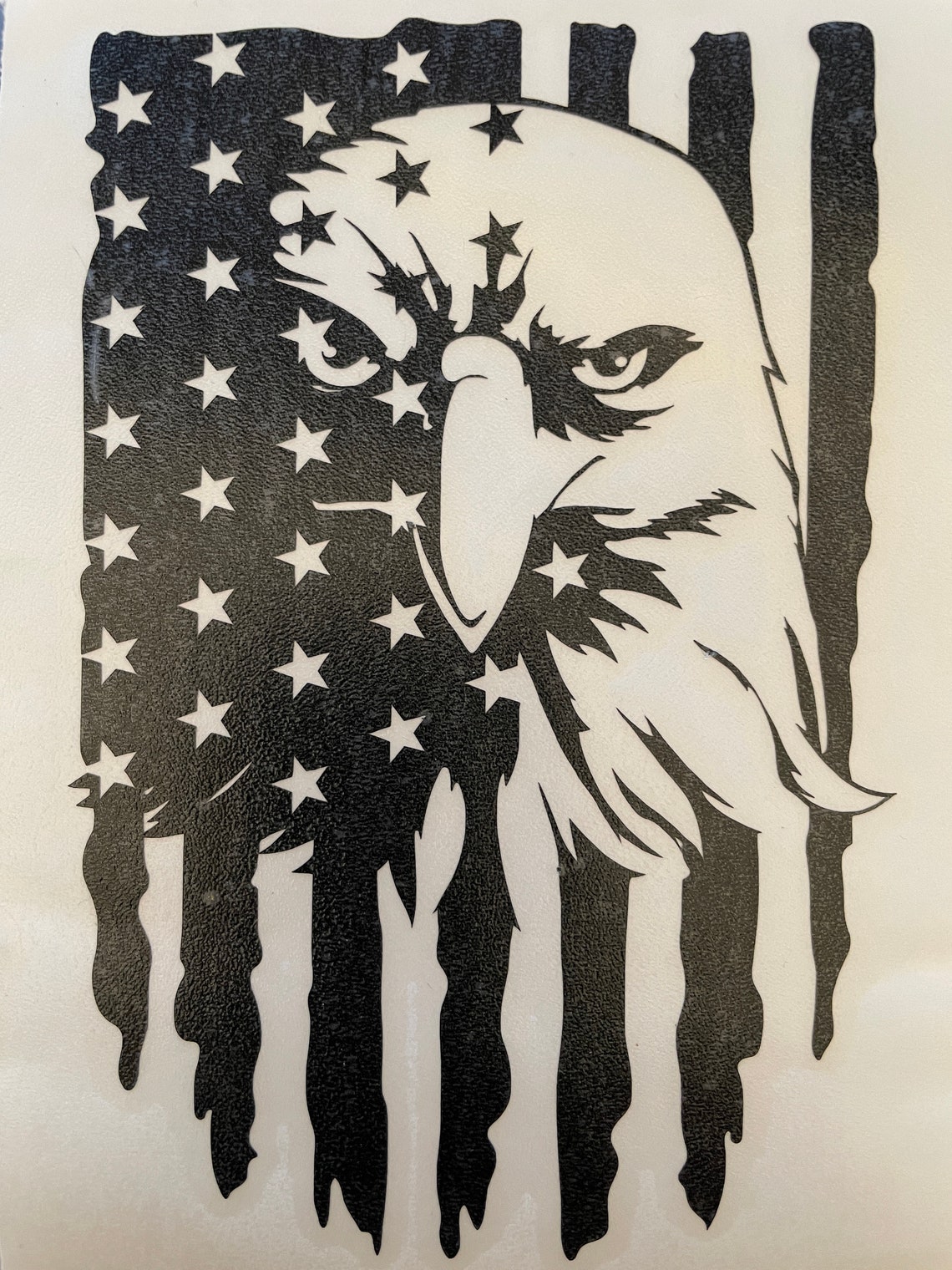 Eagle and American Flag Vinyl Decal Matte Black | Etsy