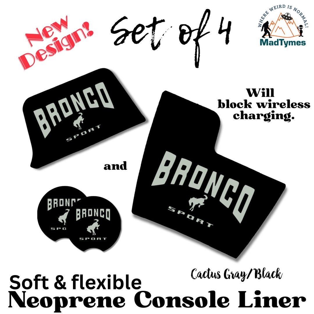 Bronco Sport Custom Neoprene Set Console Liner,pocket Liner & Coasters ...