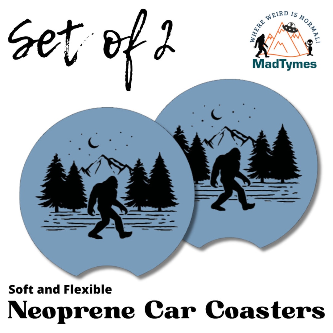 Sasquatch Area 51 Bigfoot CAR Cup Holder Coaster Car Coasters Set of 2 ...