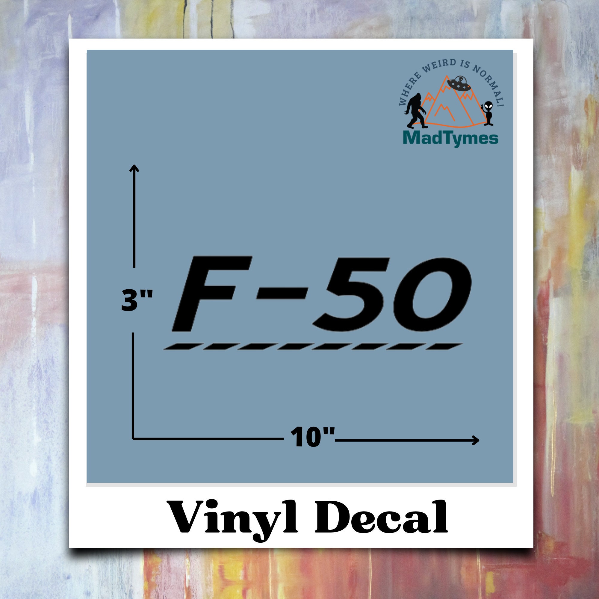 Maverick F50 Permanent Vinyl Decal Ford Maverick F50 Vinyl Decal F-50 ...