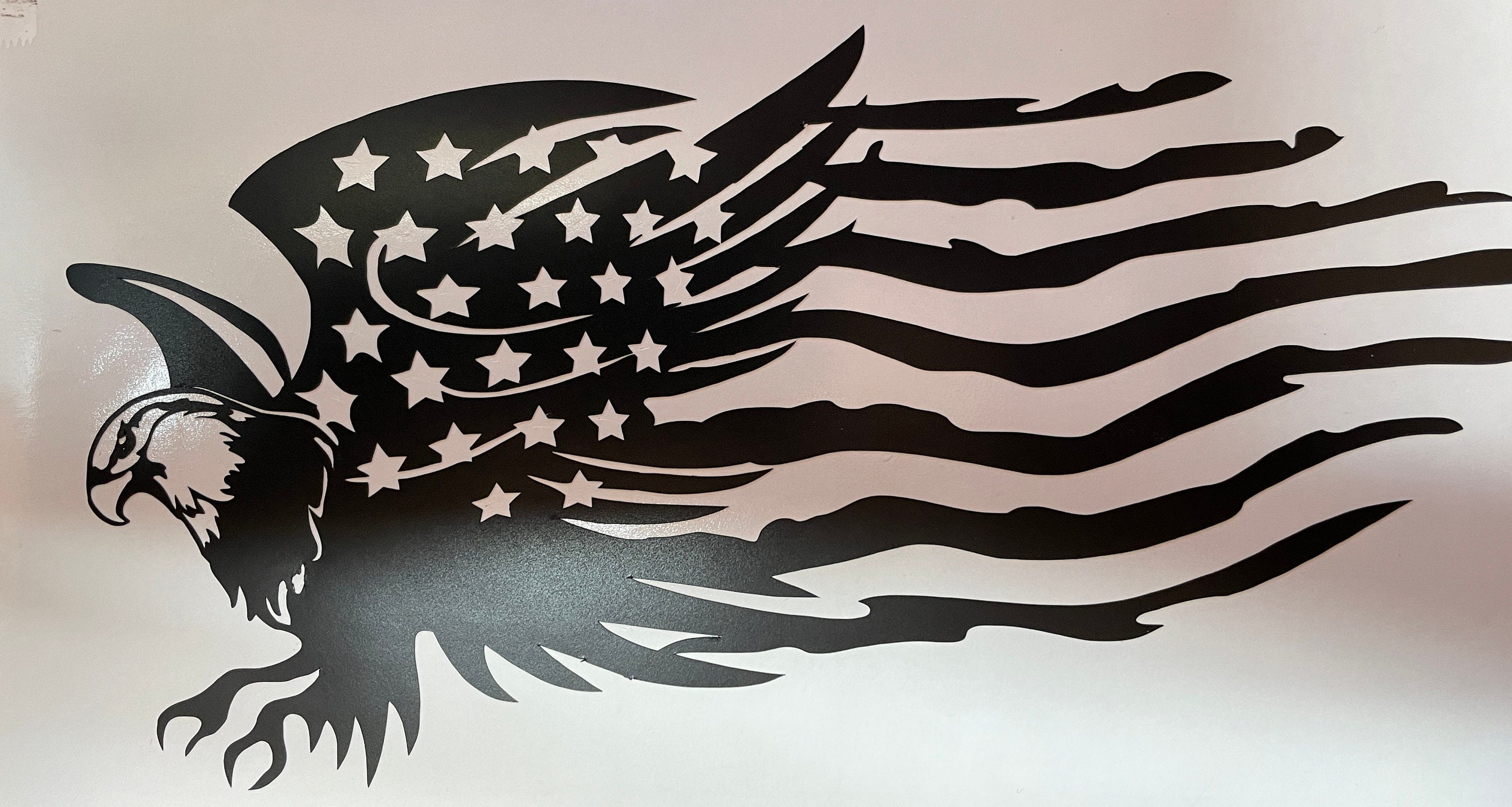 Eagle and American Flag Vinyl Decal Matte Black American - Etsy