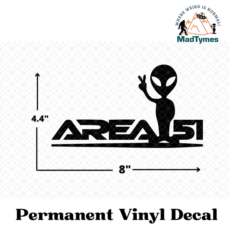 Area 51 Peace Out Alien Vinyl Decal—large UFO Window Sticker | Custom ...