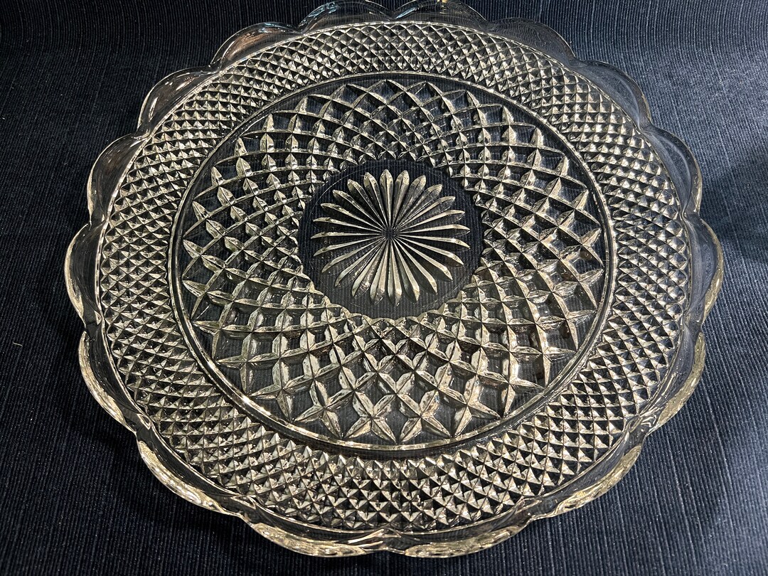 Wexford Glass Cupped-edge Torte Plate 14 Anchor - Etsy