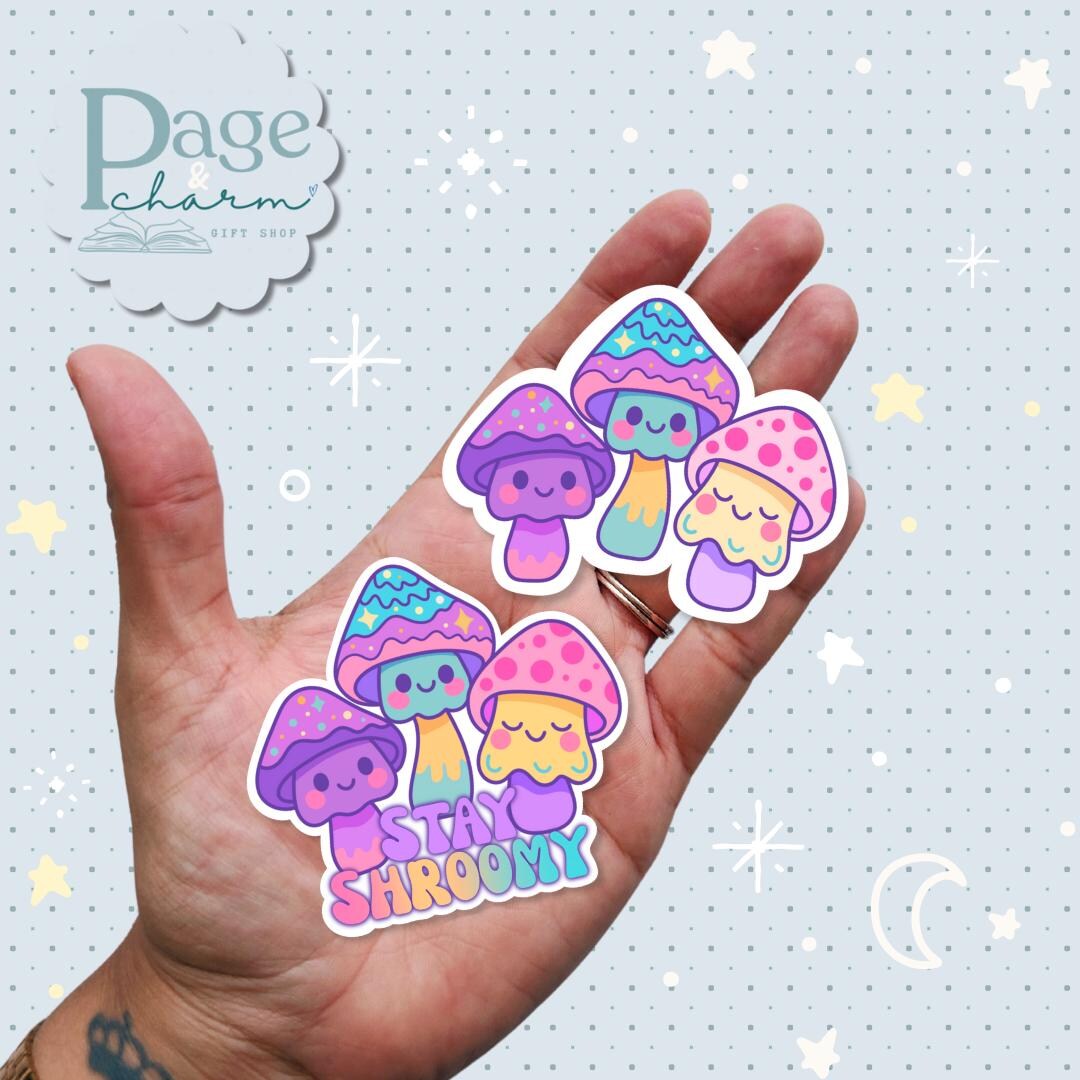 Magic Mushroom Sticker, Cute Mushroom Sticker Funny, Trippy Psychedelic ...
