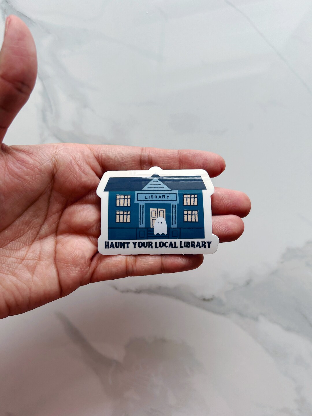 Haunt Your Local Library Sticker, Halloween Ghost Sticker, Support Your ...