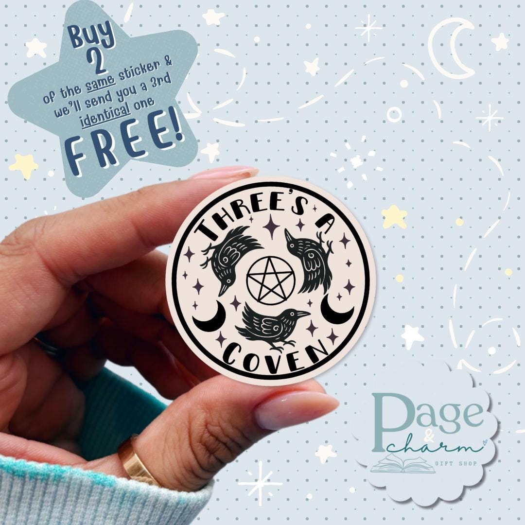 Witchy Coven Sticker, Crow Raven Sticker Car, Grimoire Stickers ...