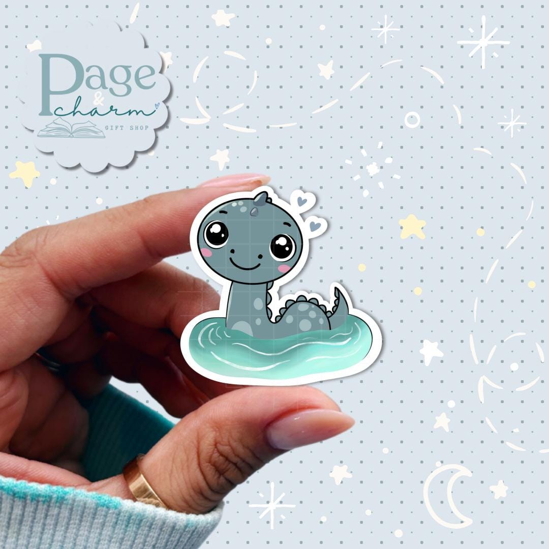 Cute Loch Ness Monster Sticker for Journal, Sea Monster Sticker for ...