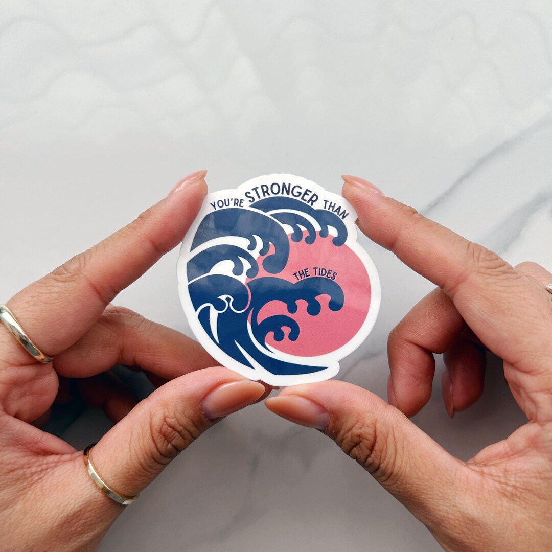 Retro Wave Sticker for Laptop, Blue Ocean Wave Sticker for Planner ...