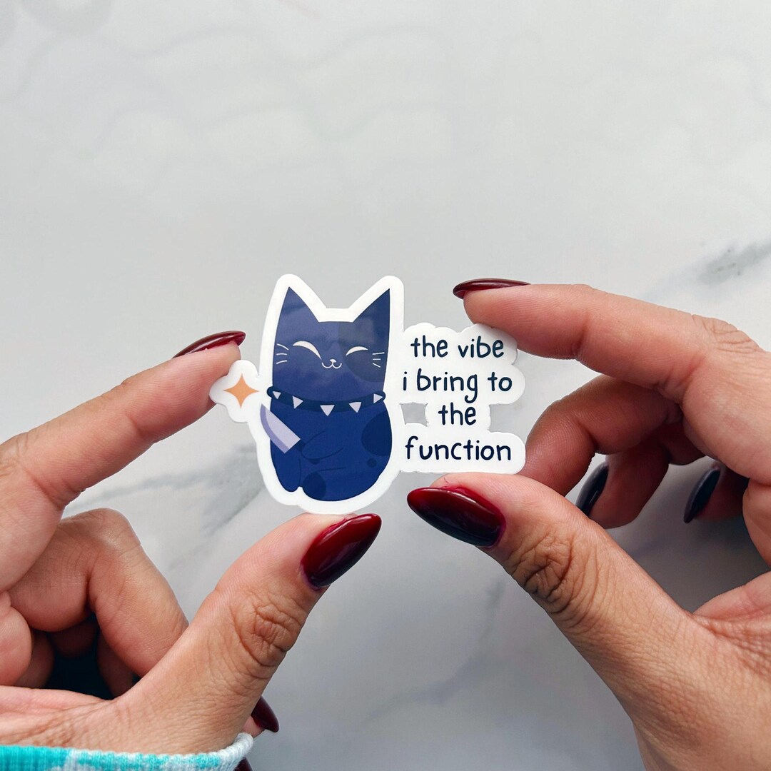 Dark Humor Black Cat Sticker for Friends, Cute Evil Cat Sticker for ...