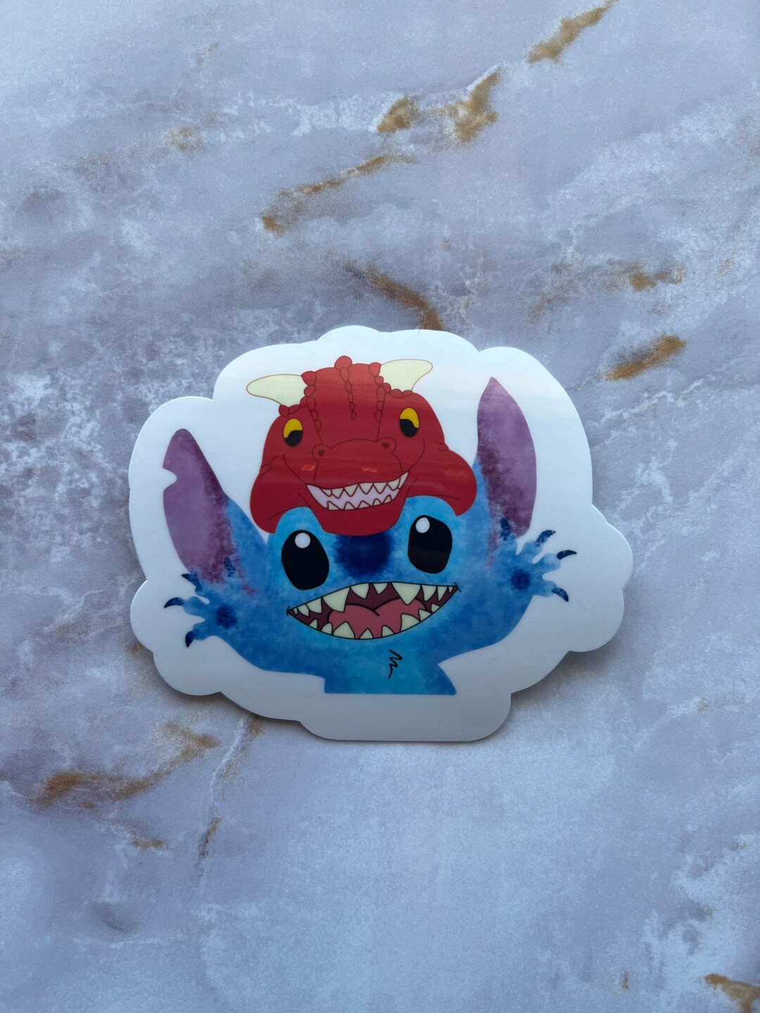 Stitch / Lilo & Stitch / Stitch Dino Head Watercolor - Etsy