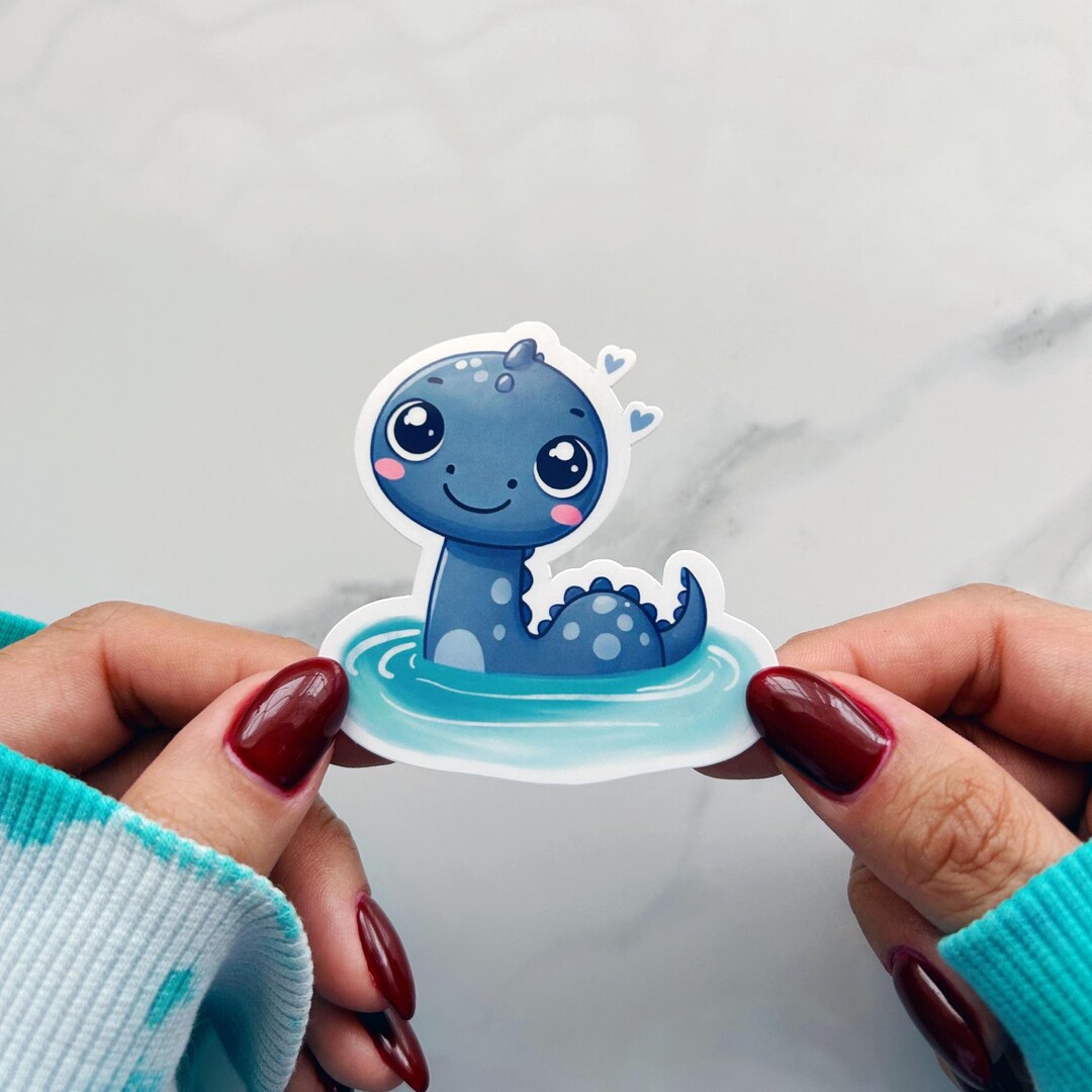 Cute Loch Ness Monster Sticker for Journal, Sea Monster Sticker for ...
