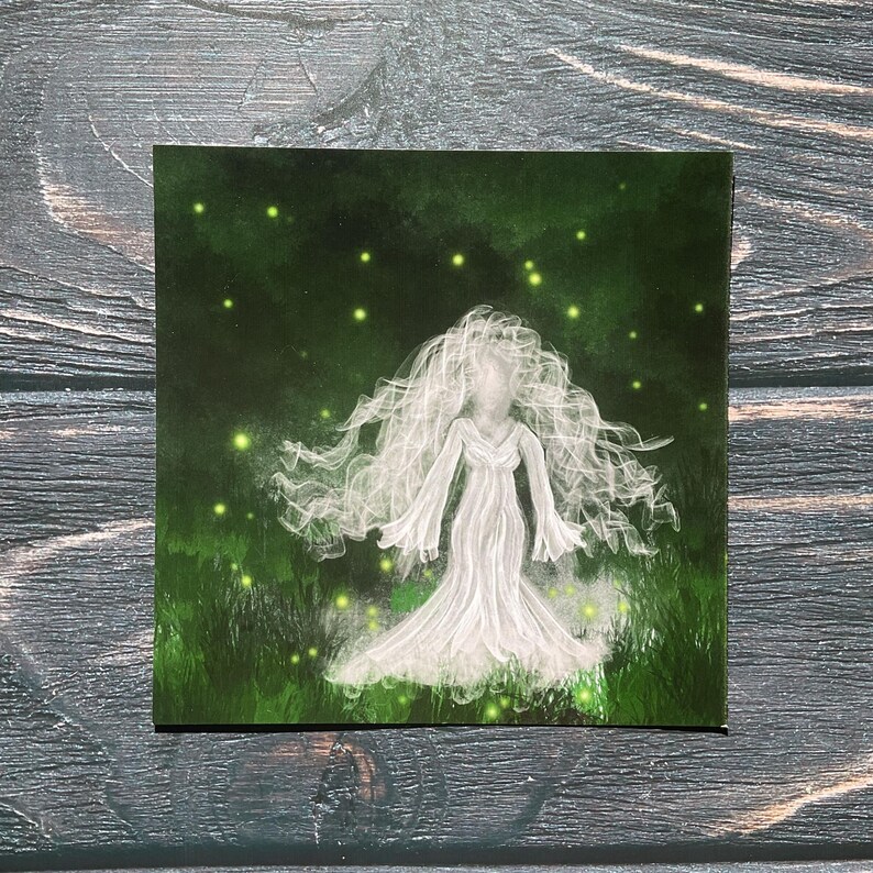 ILLUSTRATION Print the Faceless White Lady Spirit Nature Ghost Witchy ...