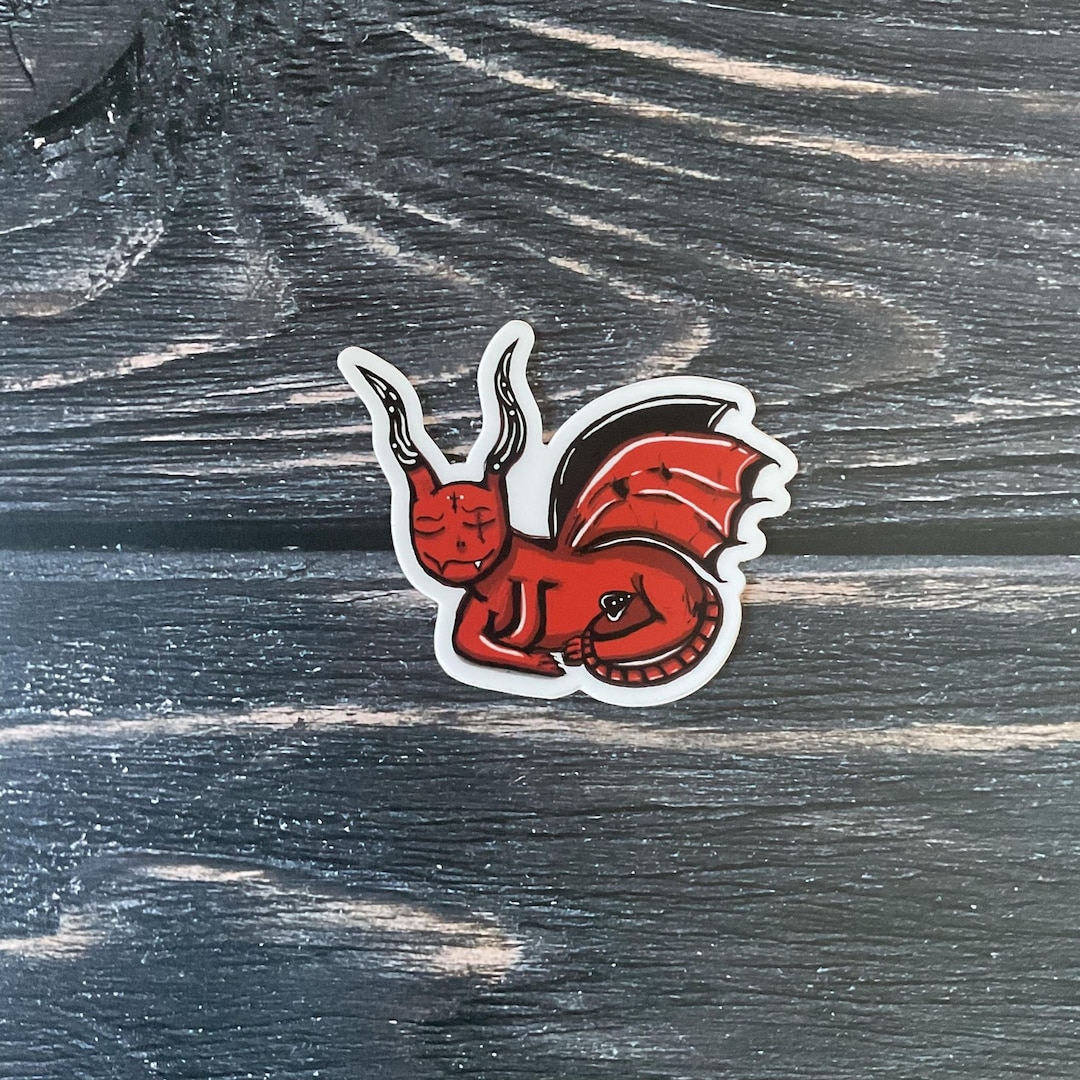 AKAONI Vinyl STICKER | Little Red DEMON Devil Hell Demonic Creepycute ...