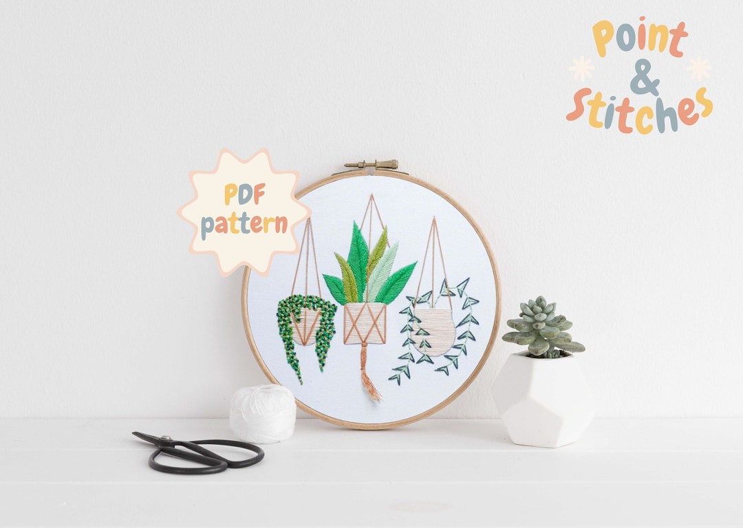 Embroidery Pattern for Beginners | DIGITAL DOWNLOAD | Boho | Succulent ...