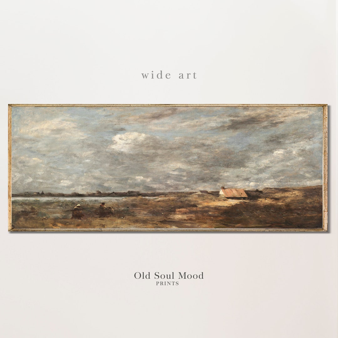 French Country Landscape Oil Painting, Long Landscape Painting ...