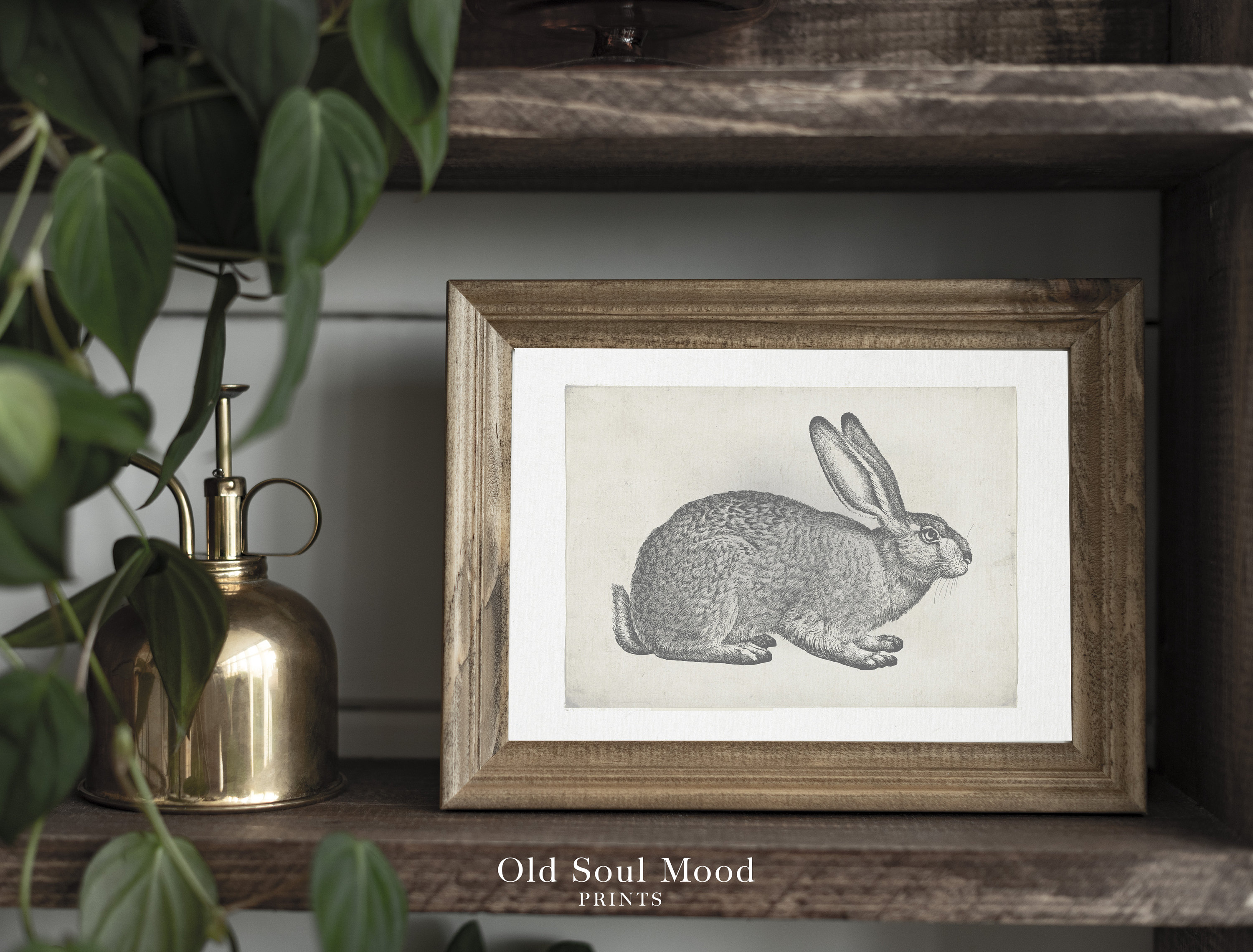 Vintage Rabbit Drawing, Bunny Sketch, Easter Wall Art, PRINTABLE ...