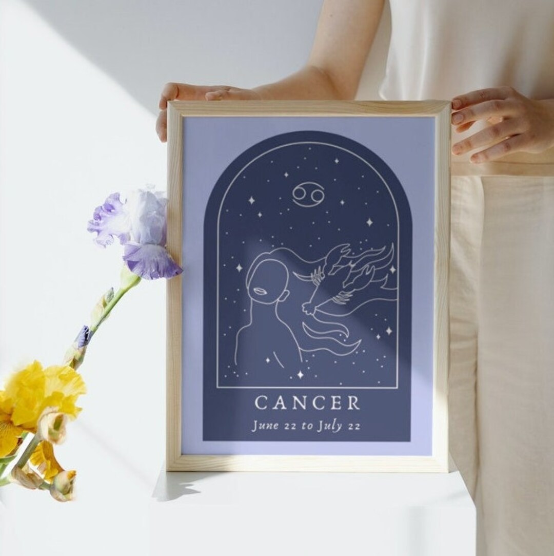 CANCER Zodiac Art Print Astrology Poster Star Sign Wall - Etsy