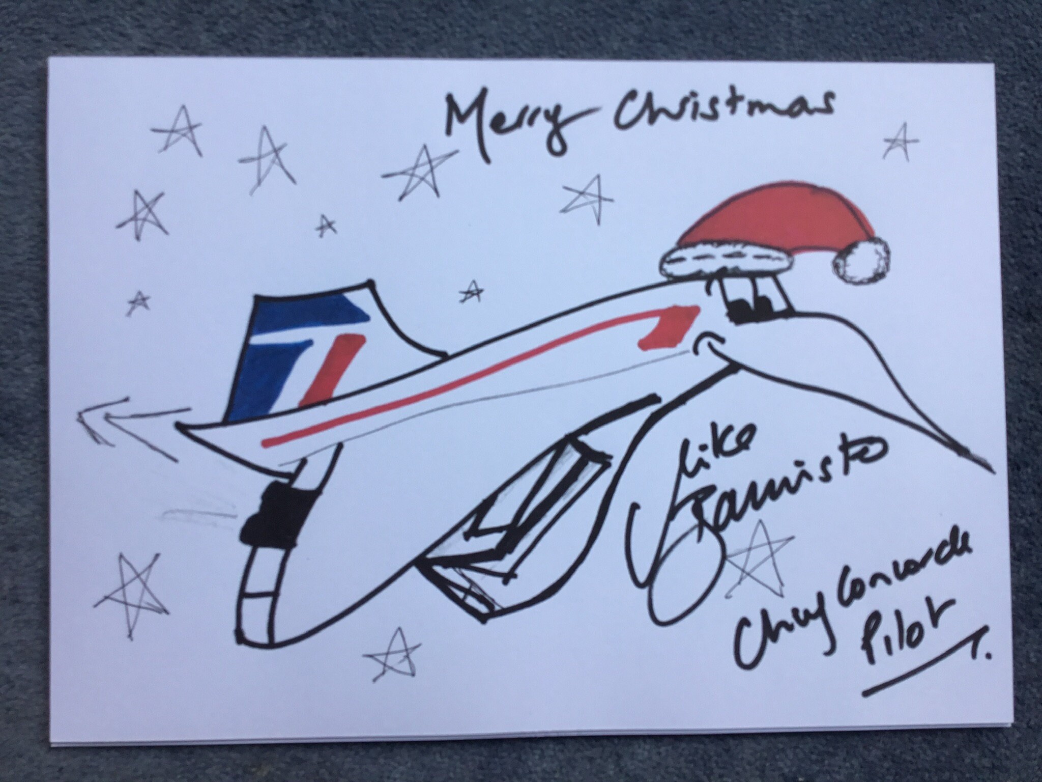 British Airways Concorde Xmas Card Theme Signed Mike Bannister ...