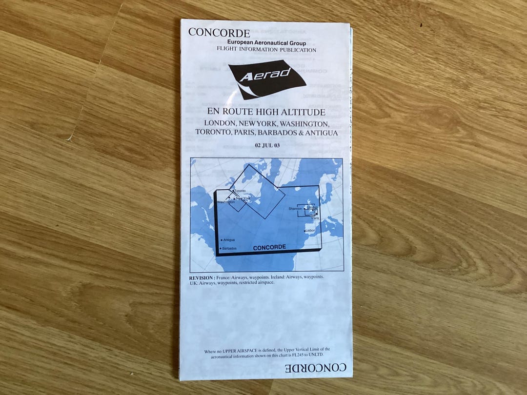 Original AERAD Route High Altitude Chart for Concorde July 2003 Rare - Etsy