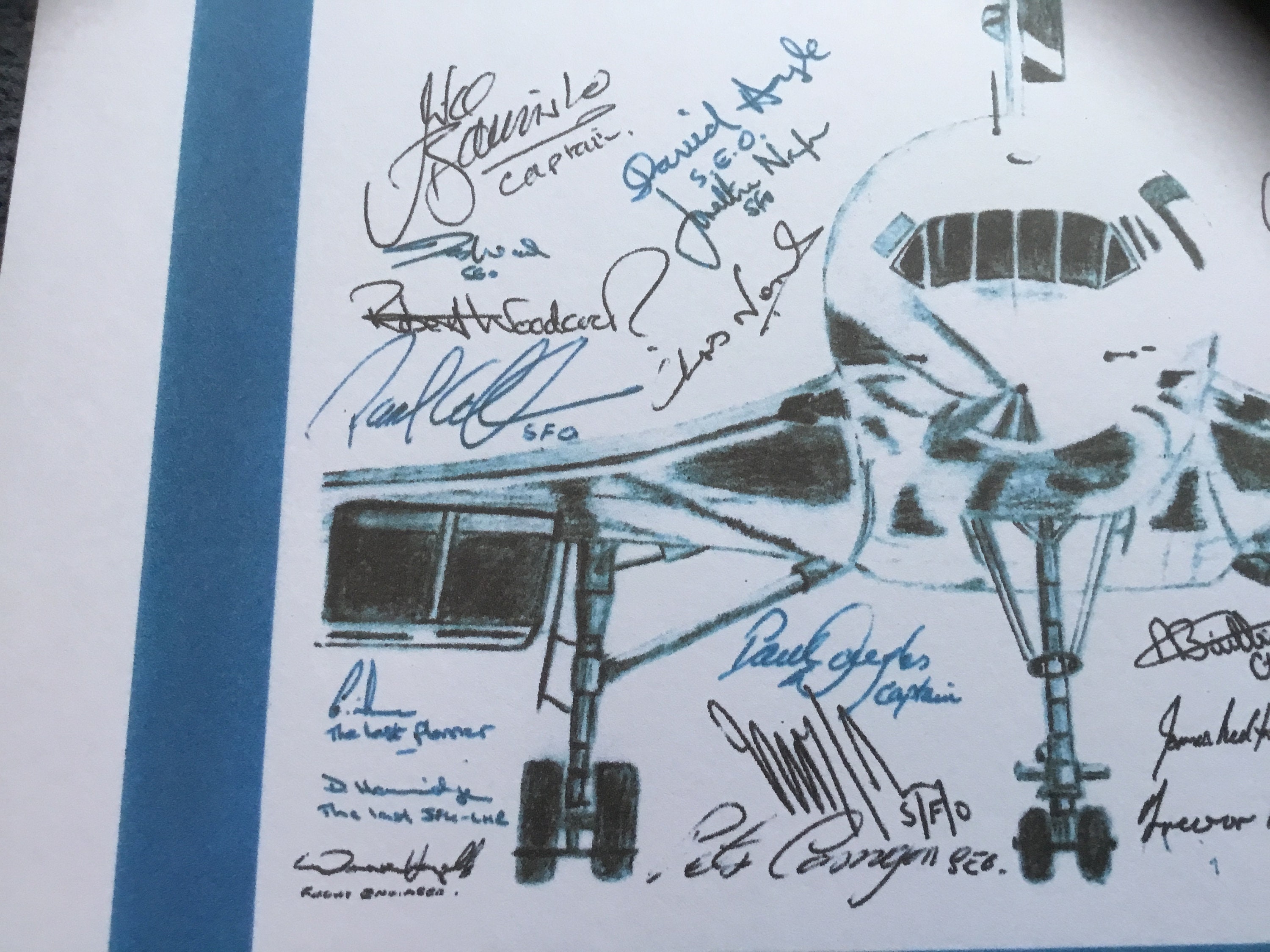 Last Flight of British Airways Concorde Crew Drawing Print Fully Signed ...