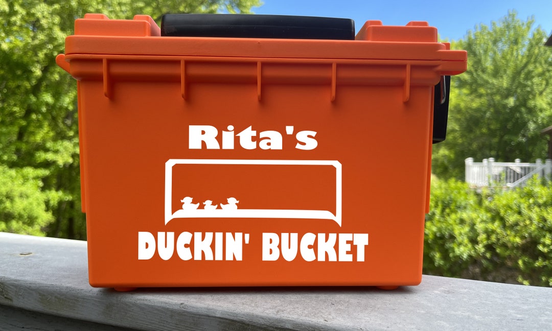 Duck Duck Holder, Orange Personalized Rubber Duck Storage, Duck Carry ...