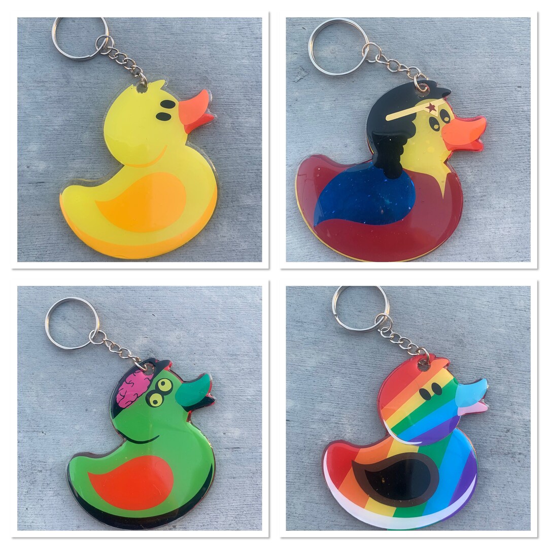 Rubber Ducky Keychain Duck Duck Keychain, Zombie, Pride - Etsy