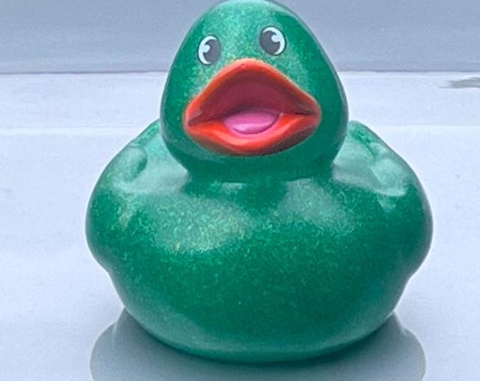 Extra Large 6 Inch Glitter Rubber Duck - Cruise - Ducking - Green - Etsy