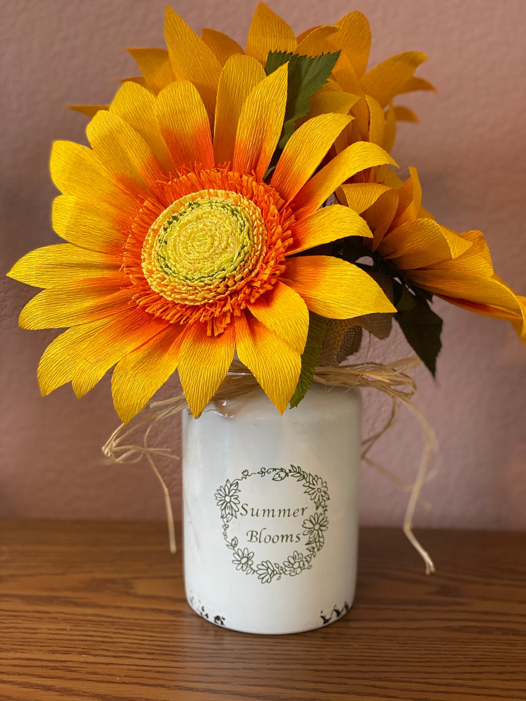 Crepe Paper Sunflower (helianthus) -- 1 Stem - Etsy