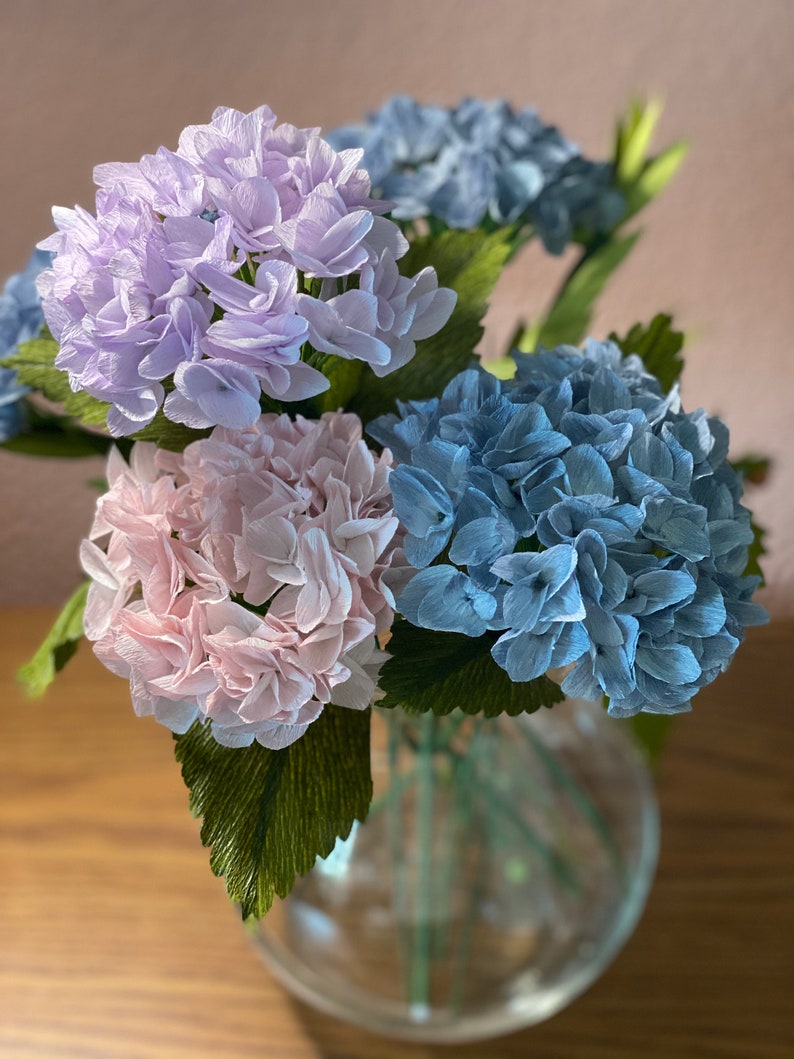 Crepe Paper Hydrangea (hydrangea) -- 1 Stem - Etsy
