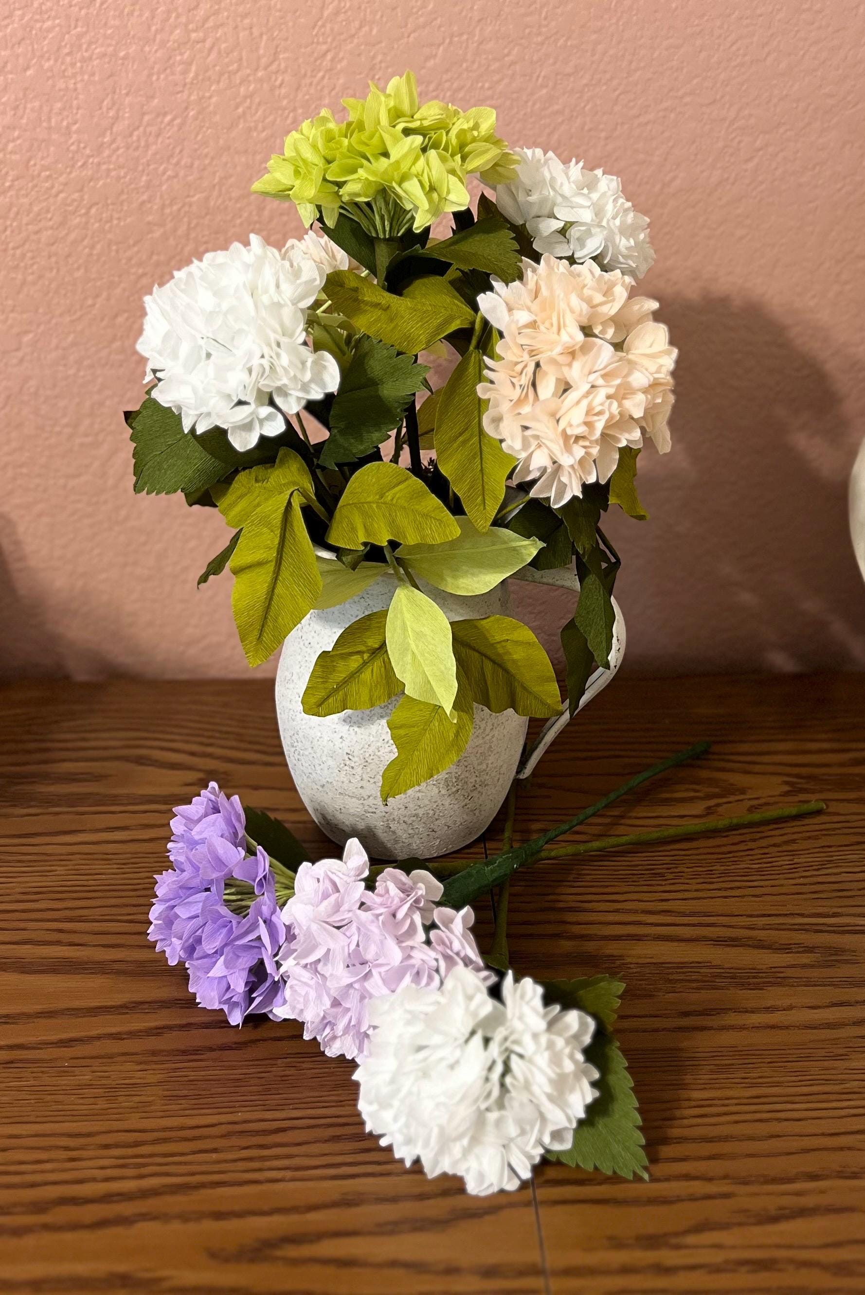 Crepe Paper Hydrangea (hydrangea) -- 1 Stem - Etsy